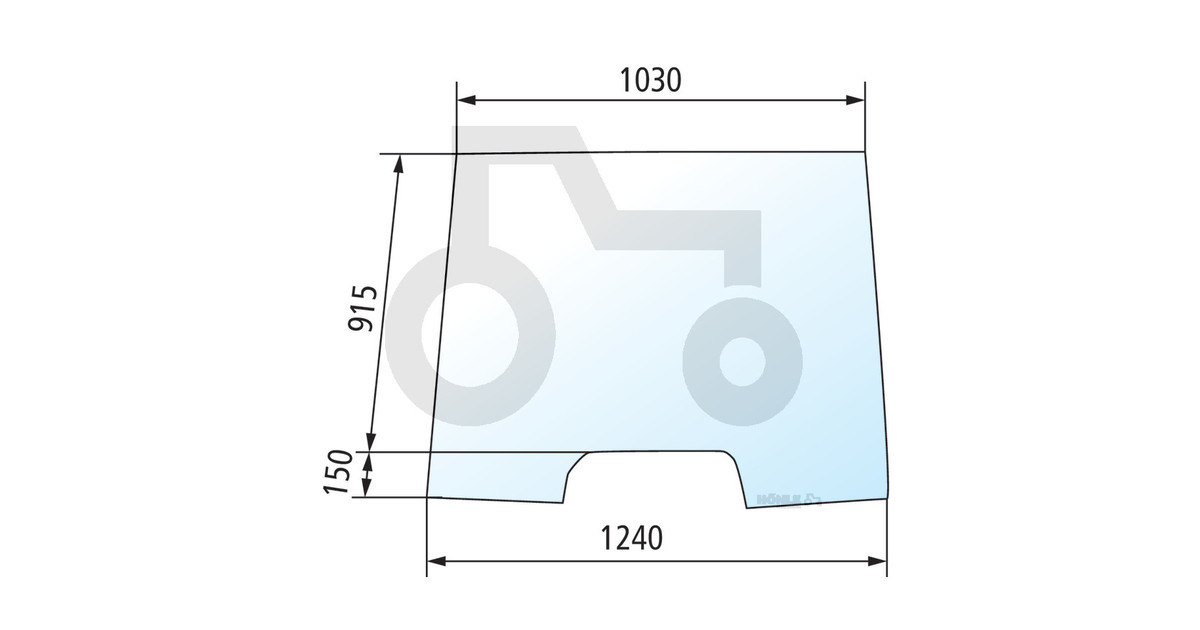 Frontscheibe oben fest zu Steyr und Case Traktoren - Hönle Landtechnik
